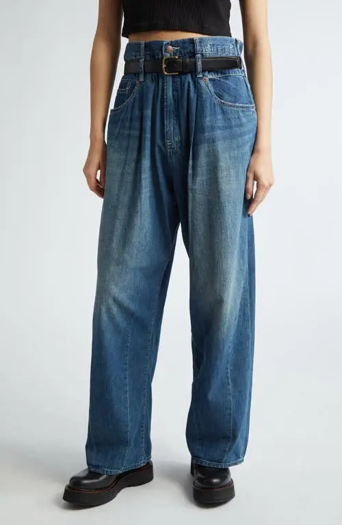 R13 Double Loop Venti Wide Leg Jeans Windsor Blue Editorialist